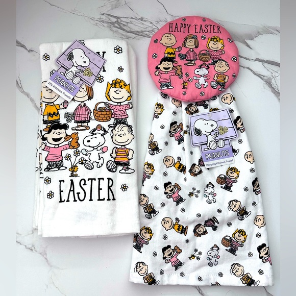 Peanuts | Kitchen | Peanuts Snoopy Happy Easter Set Hanging Towel 2 ...